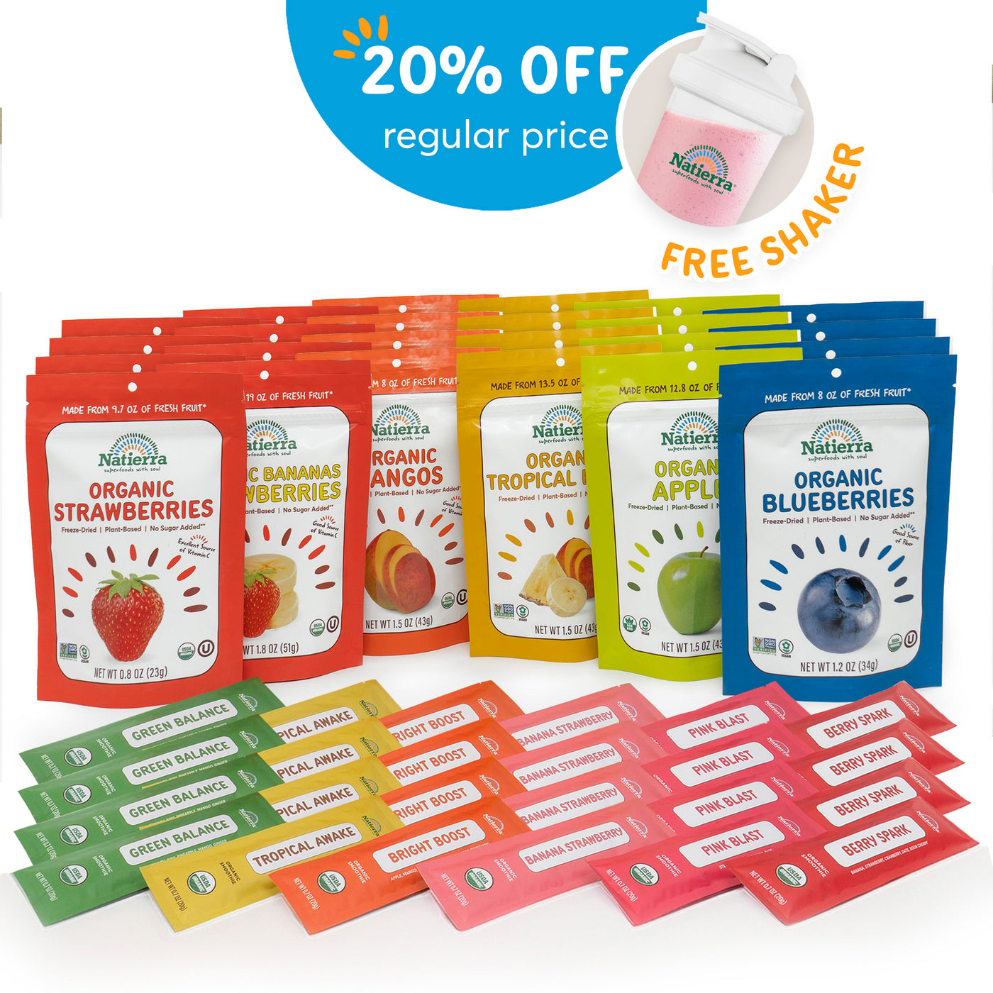 Snack & Smoothie Lunch Box 24 Packs for All-Day Energy